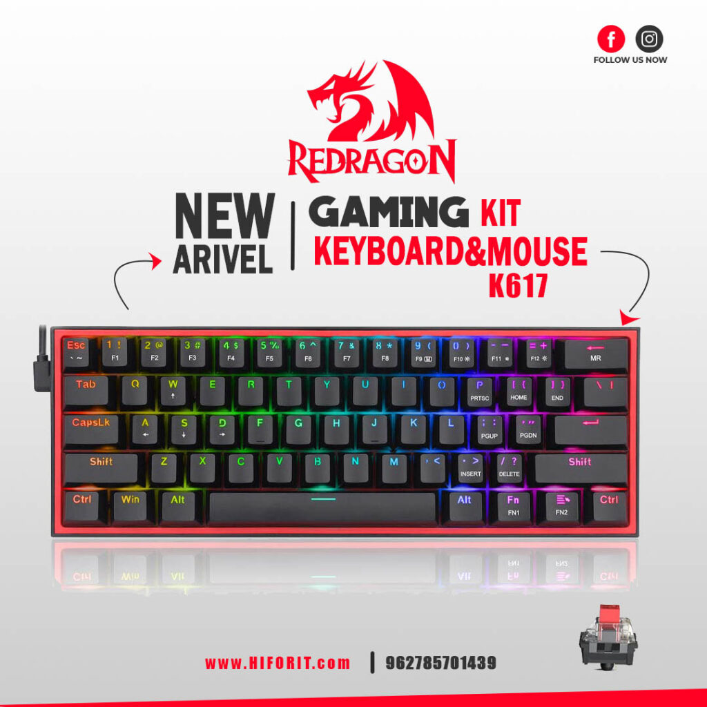 Redragon K617 Fizz 60% Wired RGB Gaming Keyboard | Hiforit